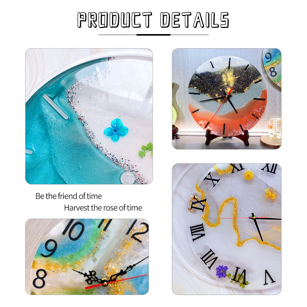 Dm744 Silicone Resin Molds Epoxy Clock Big Round Cement Clock Mould And ...