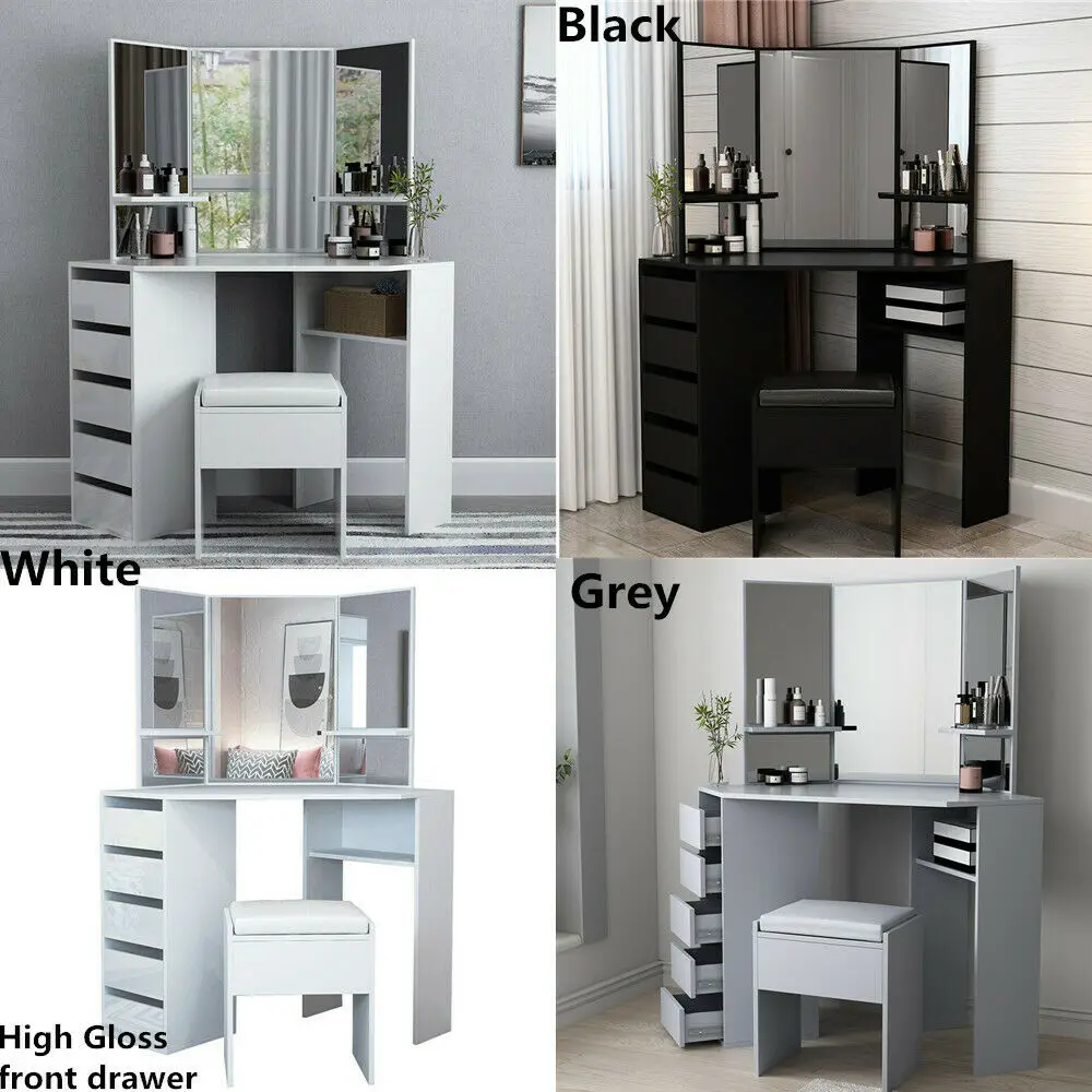 Modern Desktop Dressing Table Cabinet Makeup Vanities Dressers Desk ...