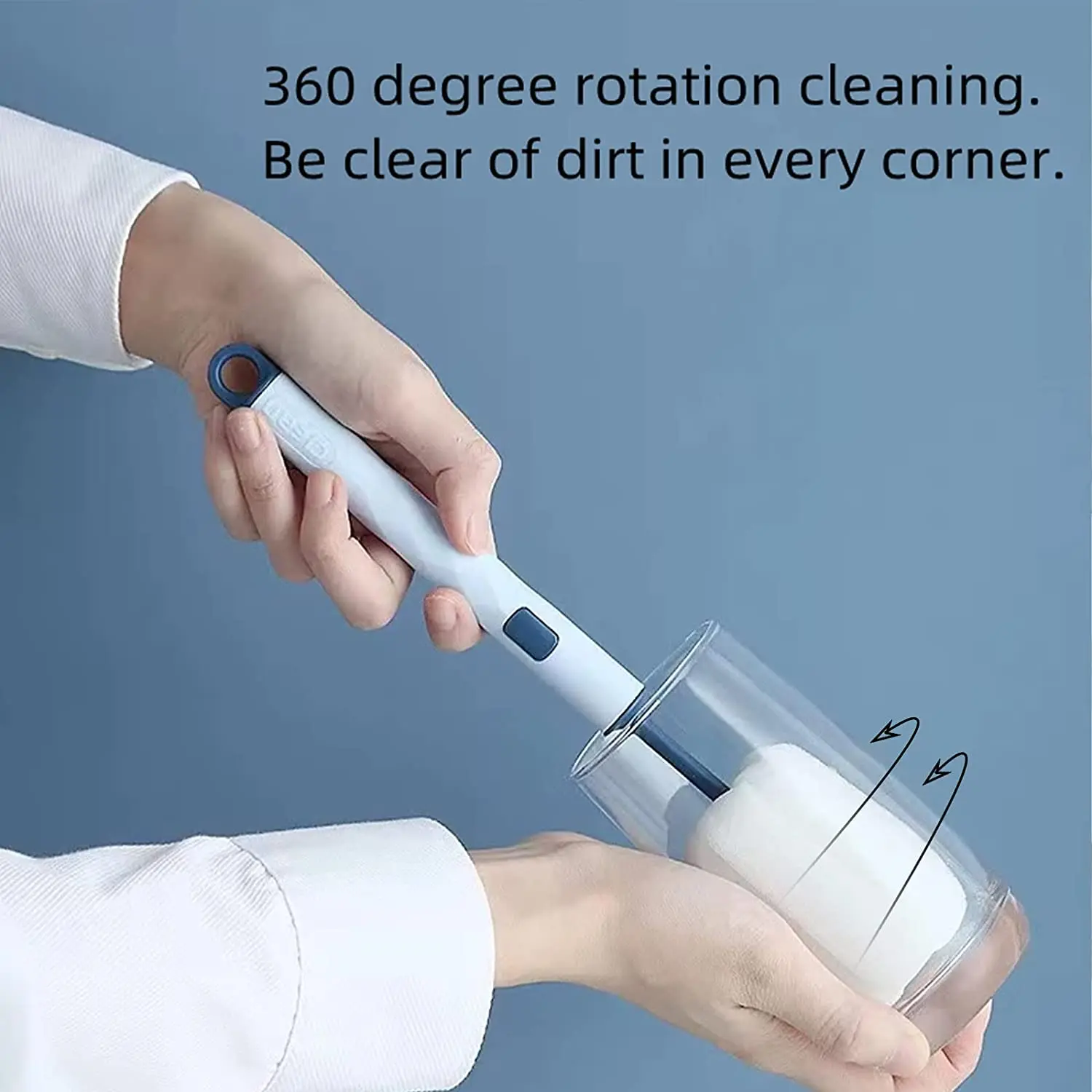 High Quality Long Plastic Sponge Cup Scrubbing Removable Cleaning Brush ...