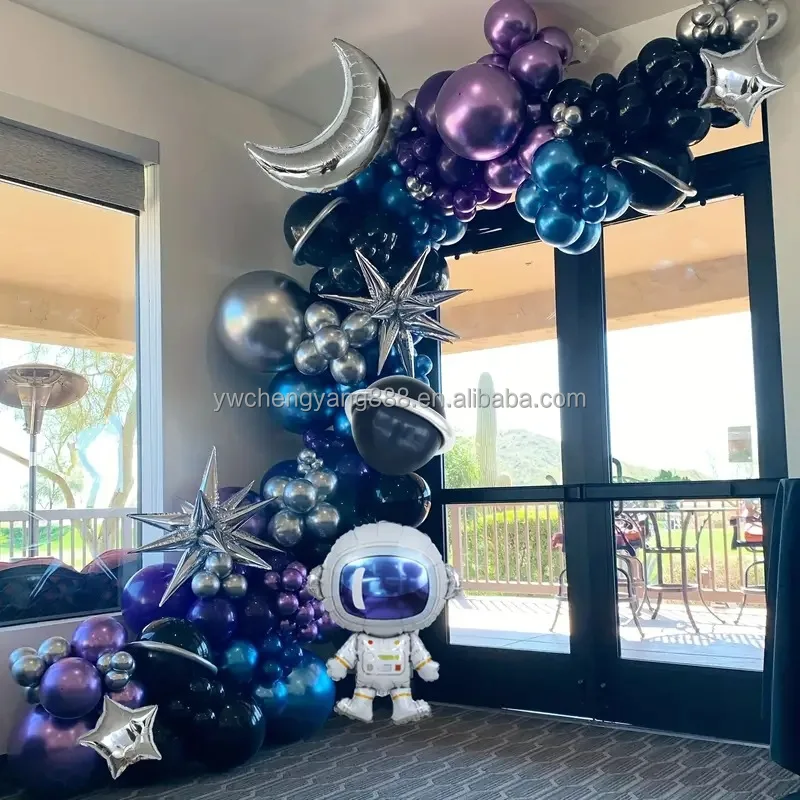 CY Space Rocket Astronaut Space Planet Decoration Balloon Balloon Arch ...