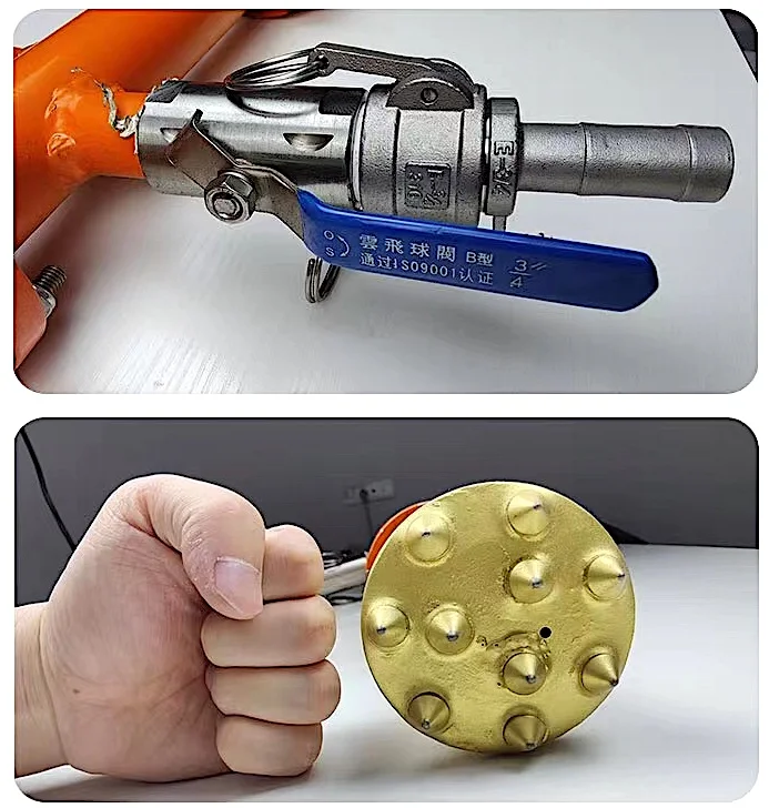 POLE SCABBLER - PNEUMATIC with 9 Point Head for Material Removal