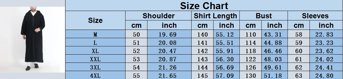 Abaya Jellaba Men's Hooded Shirt Kameez Thobe - Long Sleeve Muslim Robe ...