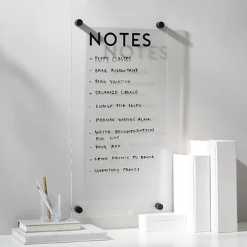 Wall Blank Acrylic Notes Board For Wall Dry Erase Board Clear Acrylic ...