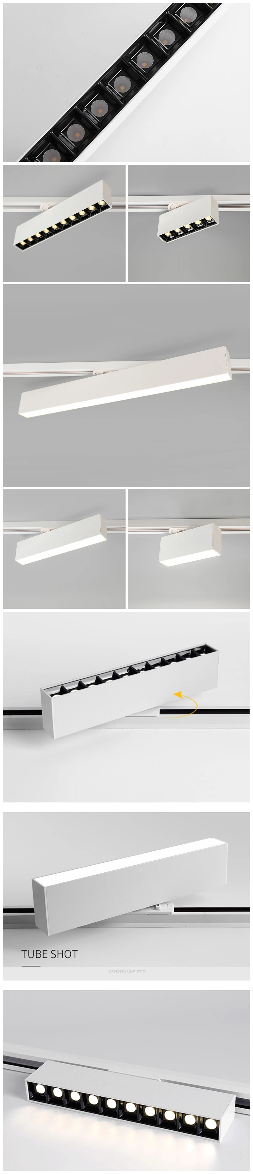 Modern LED Track Light Mounted Ceiling Lamp COB AC85-265V Linear ...