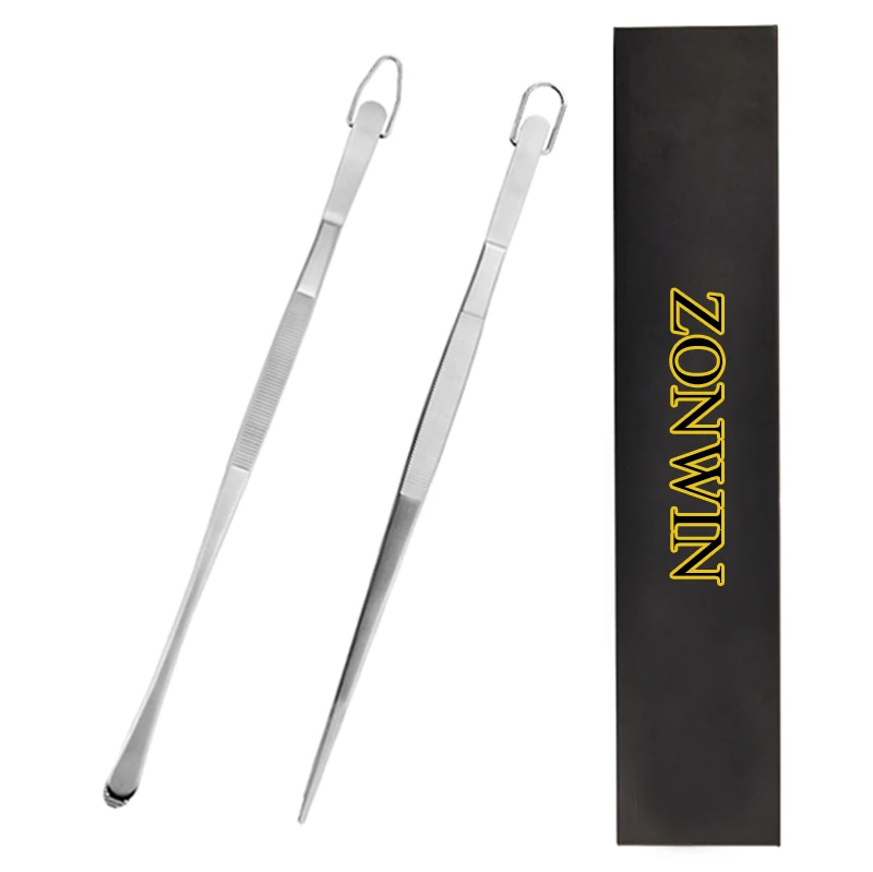 Kitchen 12 Inch Stainless Steel Chef Tweezers Sets Food Long Tong With ...