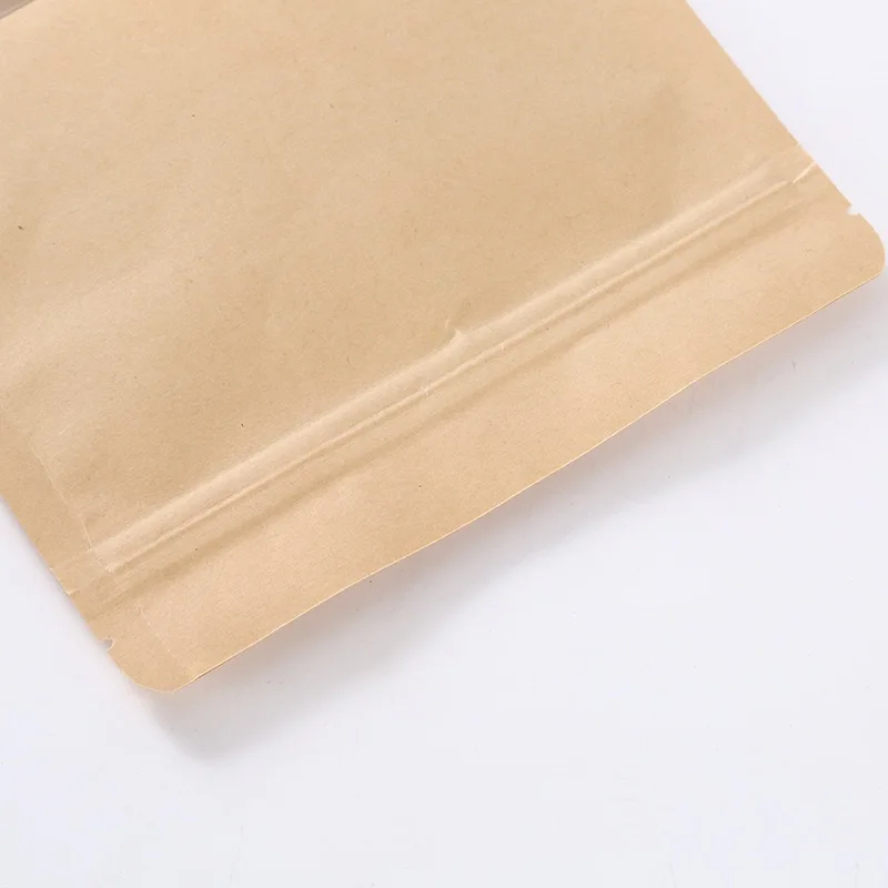 Custom Wholesale Brown Kraft Paper Ziplock Bags With Window Kraft Paper ...