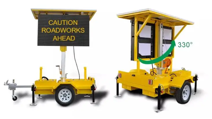 Solar LED Portable Variable Message Signs Mobile Screen Trailer Mounted ...