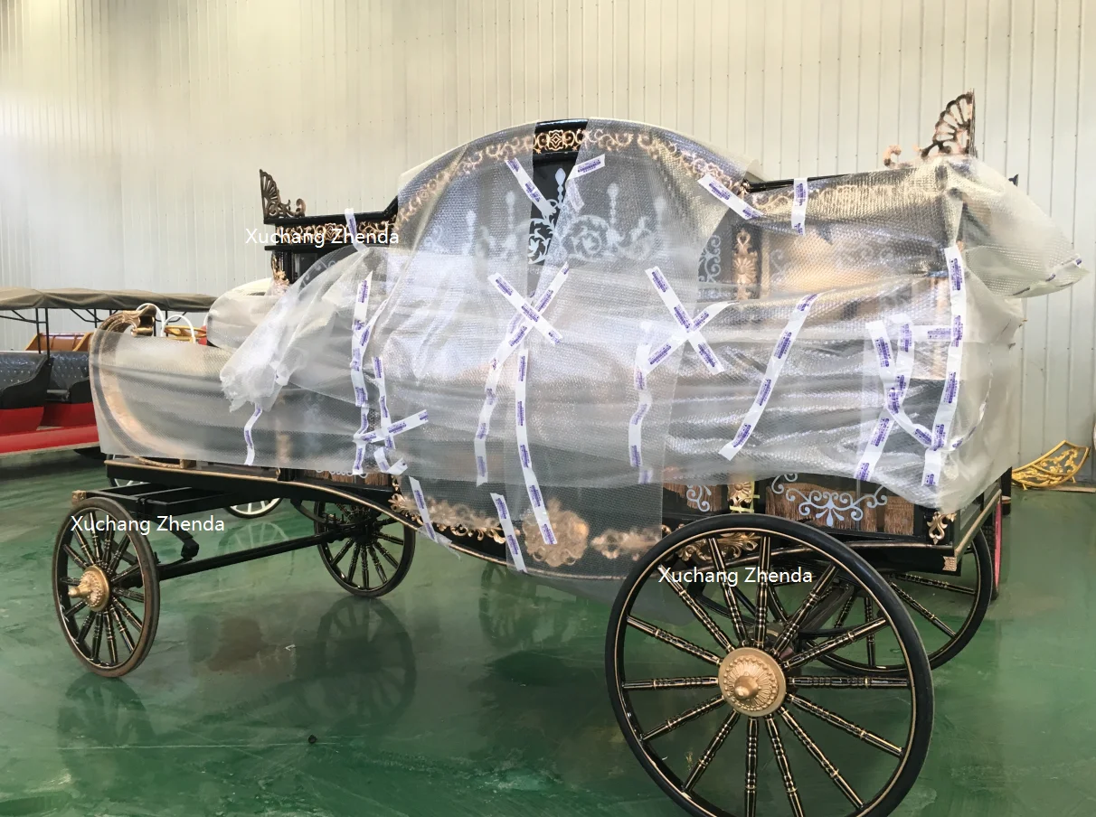 Simple White Holy Horse Hearse - Classic Funeral Car