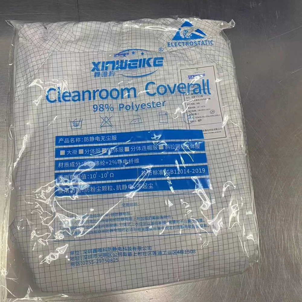 High Quality 0.5cm Grid Cleanroom Esd Clothes Coverall Anti Static ...