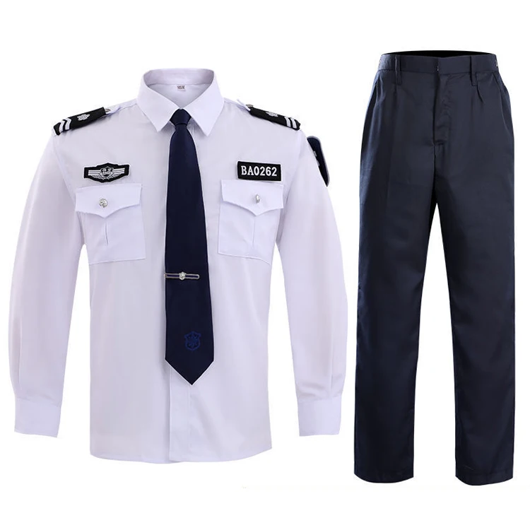 Custom Color Security Guard Uniform Shirt White Men Breathable Office ...