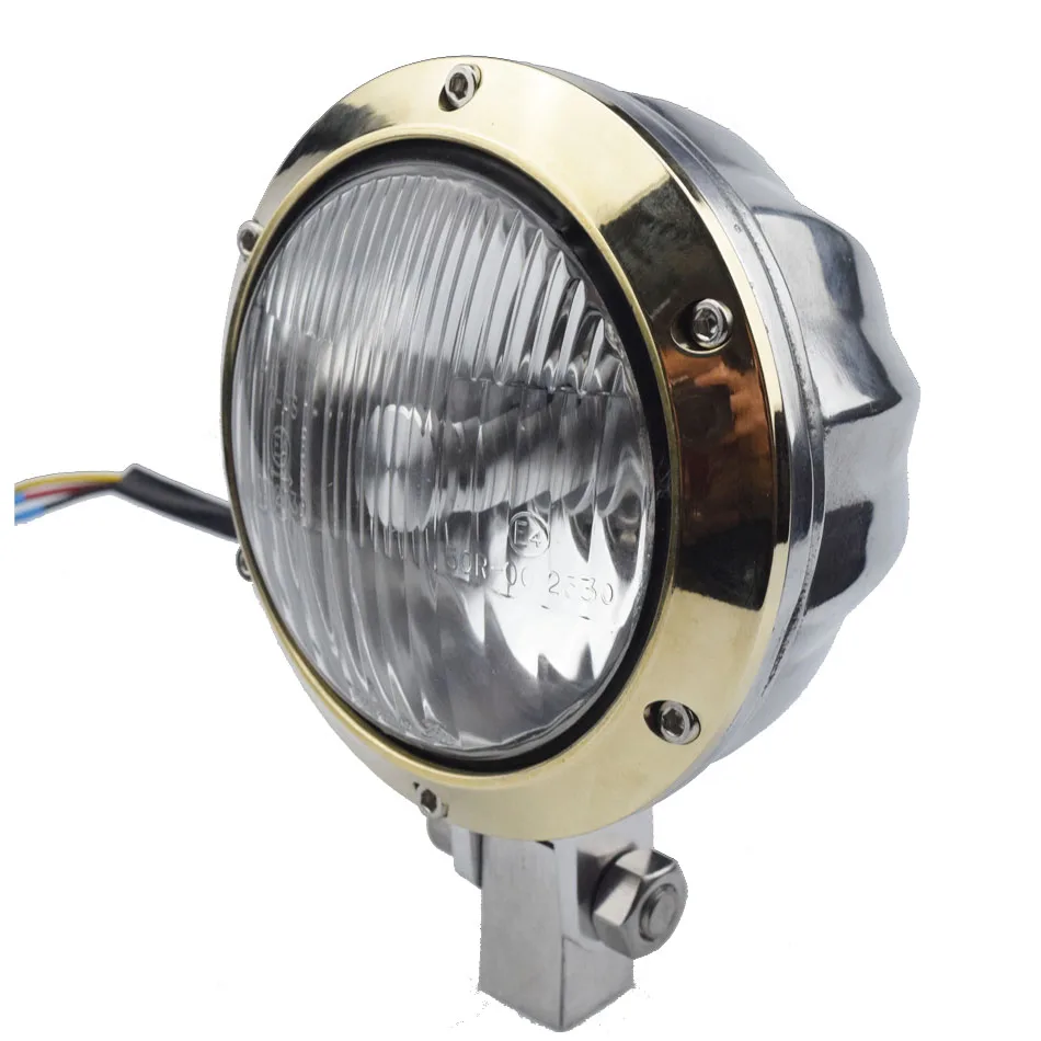 Round Custom Headlight Lamps For Cafe Racer Motorcycle Project 4.5 Inch ...