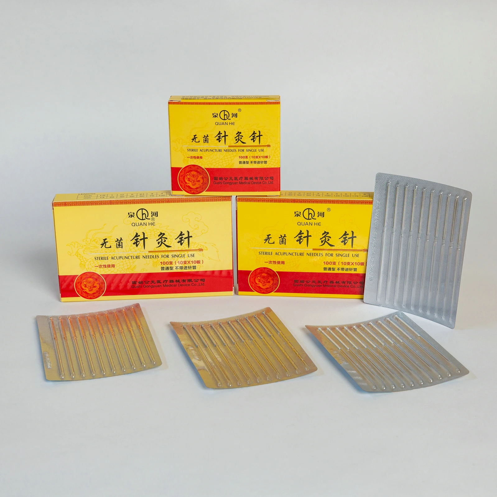 Aluminum Foil Copper Handle Acupuncture Needles Without Guide Tube For ...