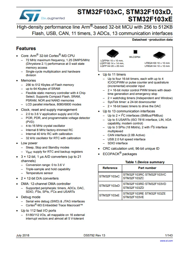 Microprocessor Mcu Stm Ic Chips Stm32f103 Smd 512kb Flash Stm32f103ret6 - Buy Stm32f103ret6 ...