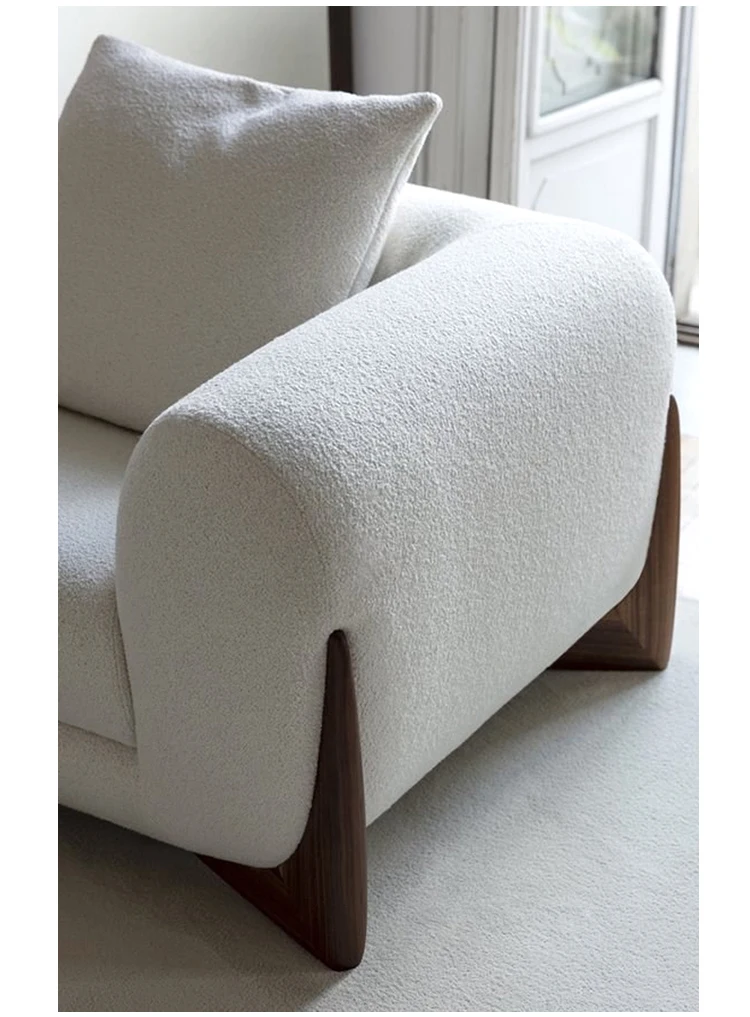 Nordic Simple Modern Fabric Sofa - Cream Wind Straight Rrow Sofa for ...