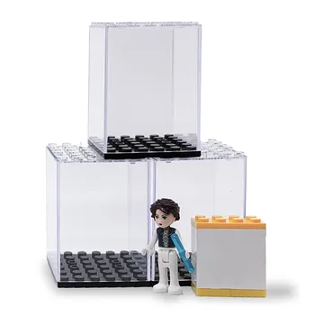 Clear Stackable Plastic Minifigure Display Case Building Block Storage ...