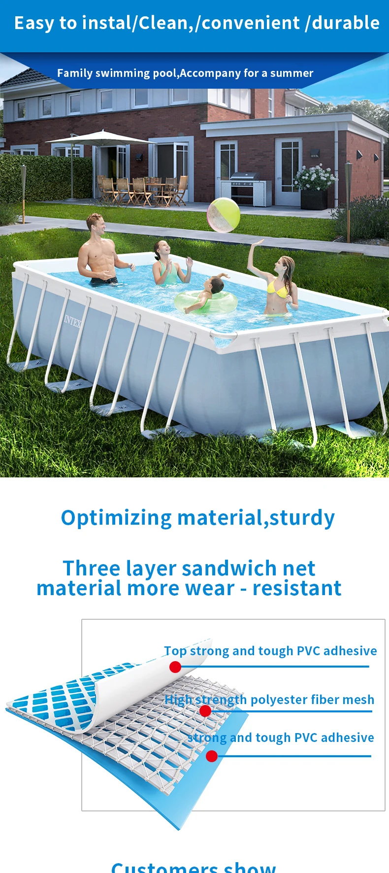 2020 Intex Inflatable Swimming Pool Inflatable Pools Large Inflatable ...