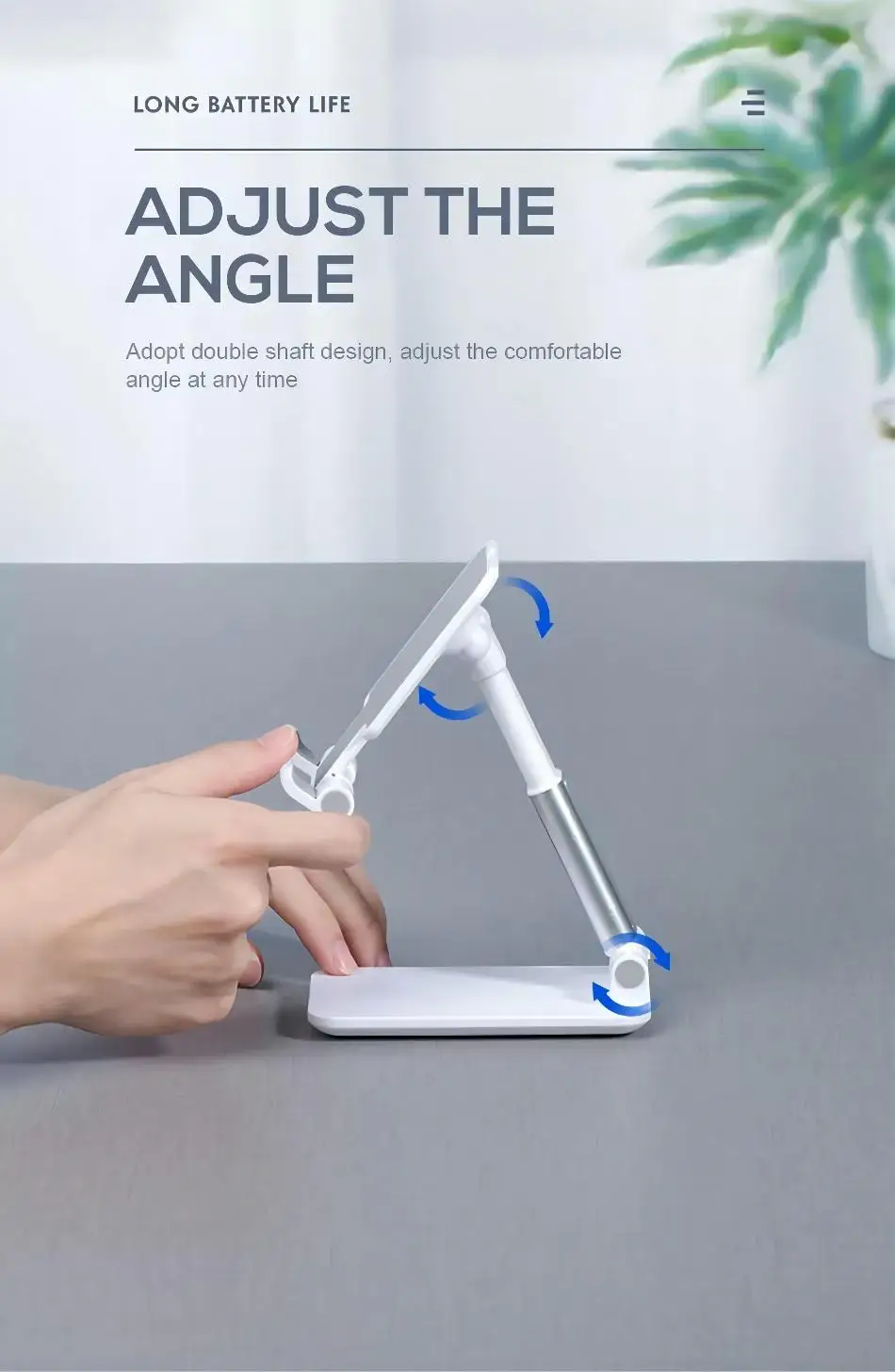 Universal Desktop Tablet Holder - Foldable & Adjustable Support