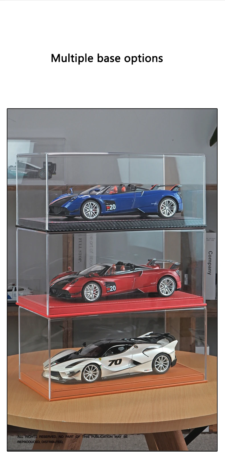 Kivcmds 1:18 Car Model Display Box Leather Base Acrylic Dust Cover ...