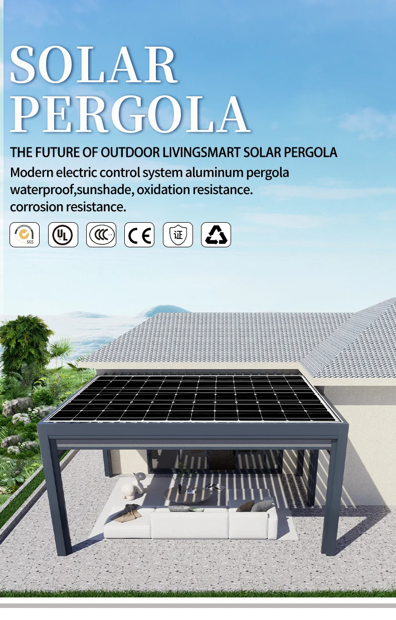 Backyard Solar Panel Pergola - Eco-Friendly & Stylish