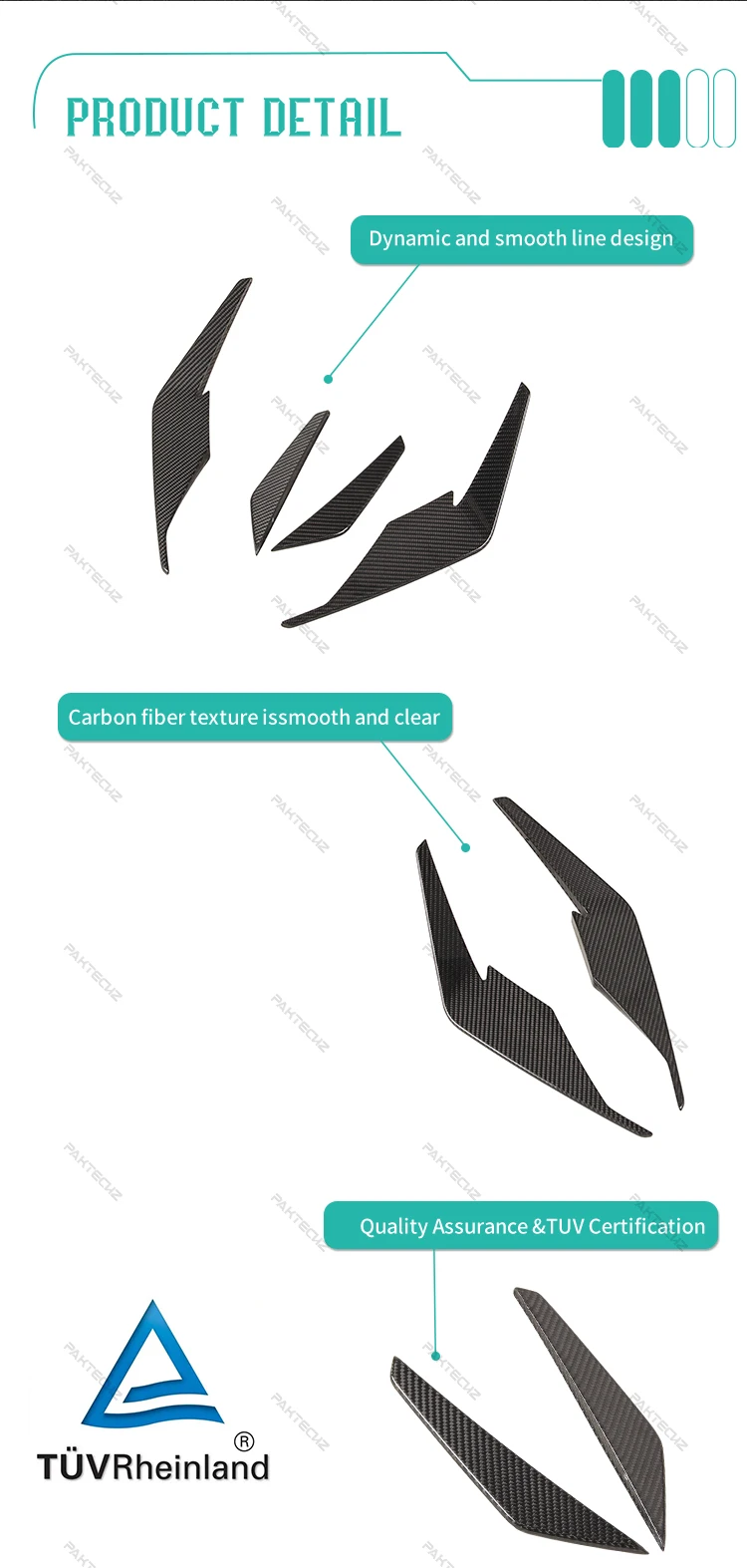 Genuine Paktechz Bodykit Dry Prepreg Carbon Fiber Tuning Parts Body Kit ...