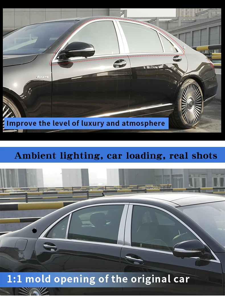 Djzg W221 Upgrade To W222 Car Window Trim For Mercedes-benz S Class ...