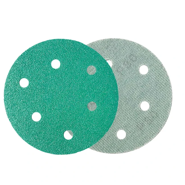 150mm 6-Inch Green Dry Wet Silicon Carbide Sandpaper 17-Hole Round ...