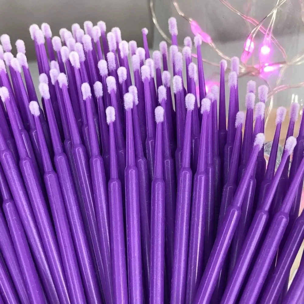 Pink Long Micro Brushes Micro Swabs Disposable Lash Microbrush Lash ...