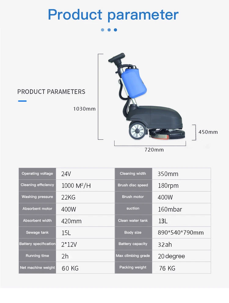 Auto Automatic Floor Scrubber Floor Scrubbing Washing Machine ...