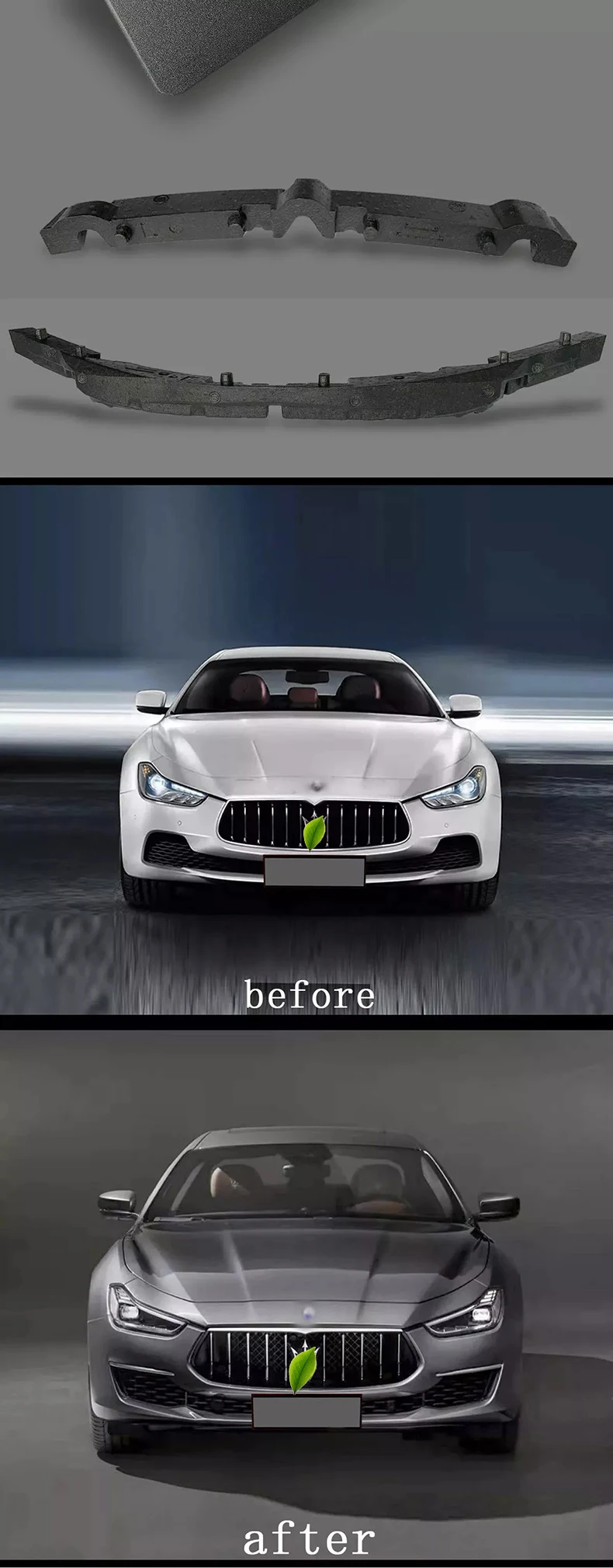 Front Bumper Grille for Maserati Ghibli 2014-2017 Upgrade 2021 GT New ...