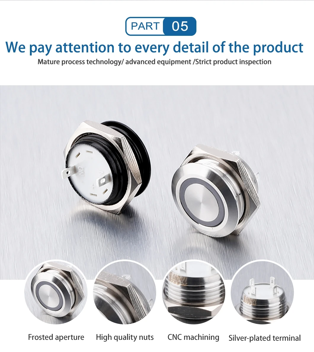 Momentary Latching Black Push Button Switch 1no1nc Spst 2no2nc Dpdt Illuminated Metal 22mm Ring ...