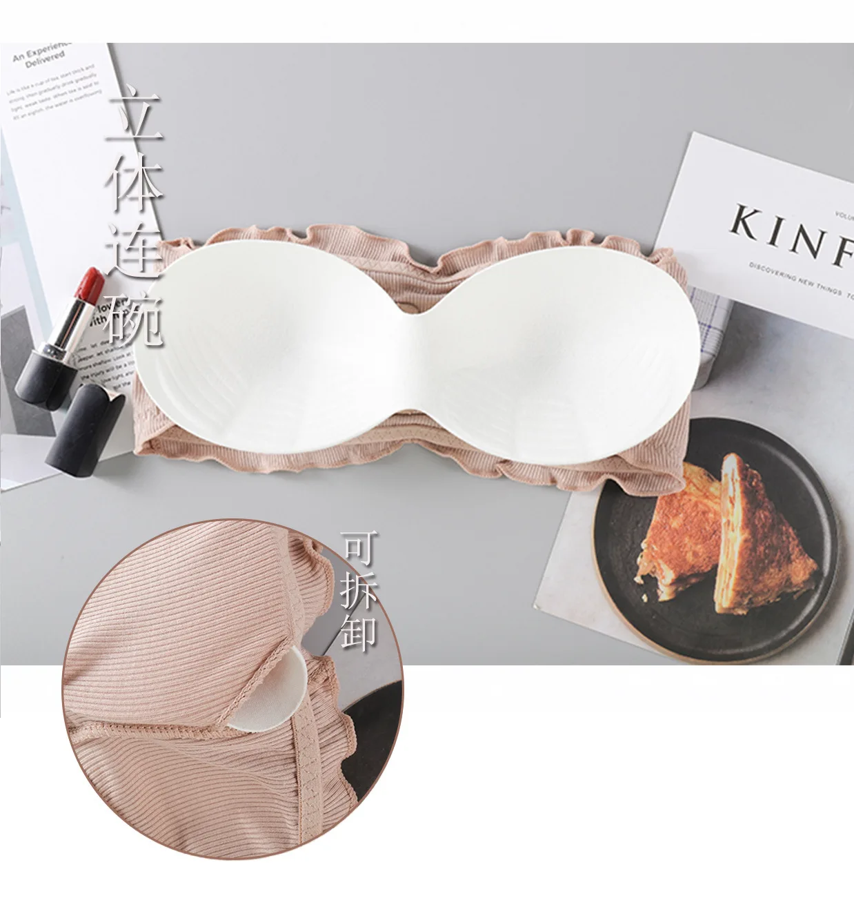 Women Lace Bralette Bra Tube Top Padded Sweet Girls Tube Bra Stretchy ...