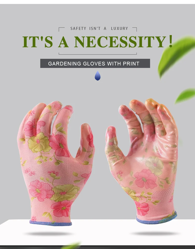 Handdier Customized Logo Polyester Liner Nitrile Work Garden Gloves ...