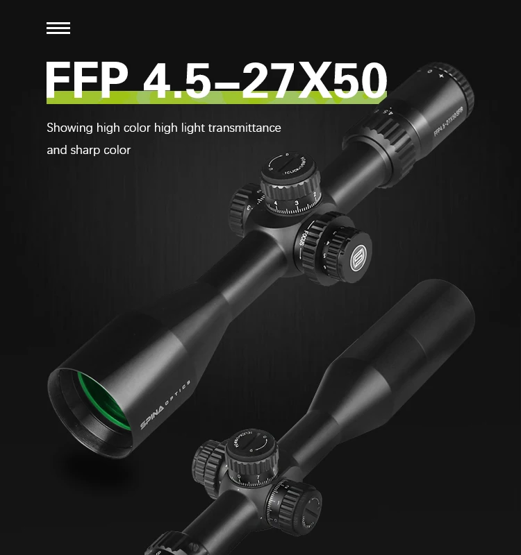 Spina Tactical Scope Ffp Hd 4.5-27x50 Hunting Scope Sight Outdoor ...