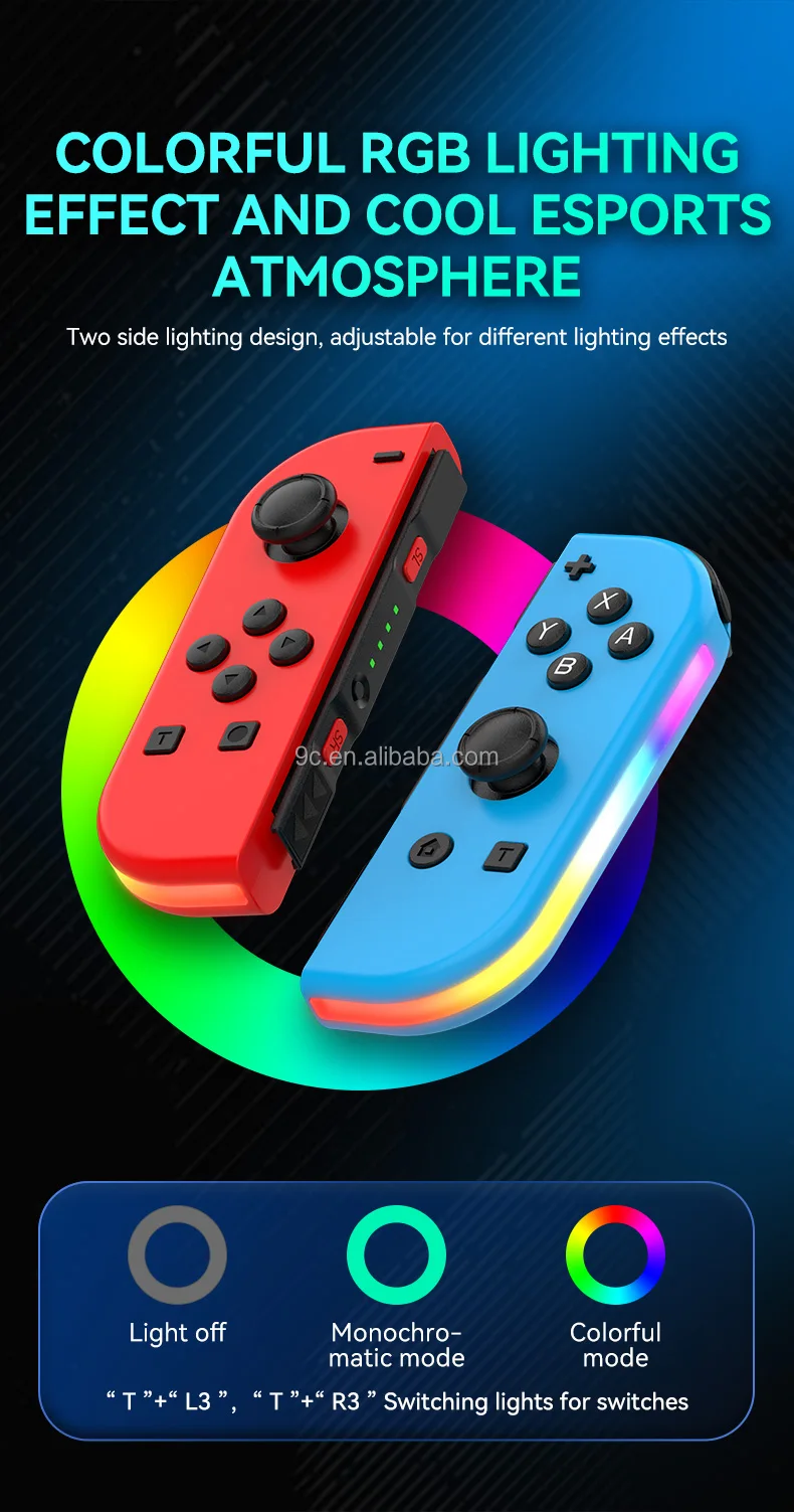 Rgb Light Multiple Colors Game Controller Joysticks Wireless Gamepad ...