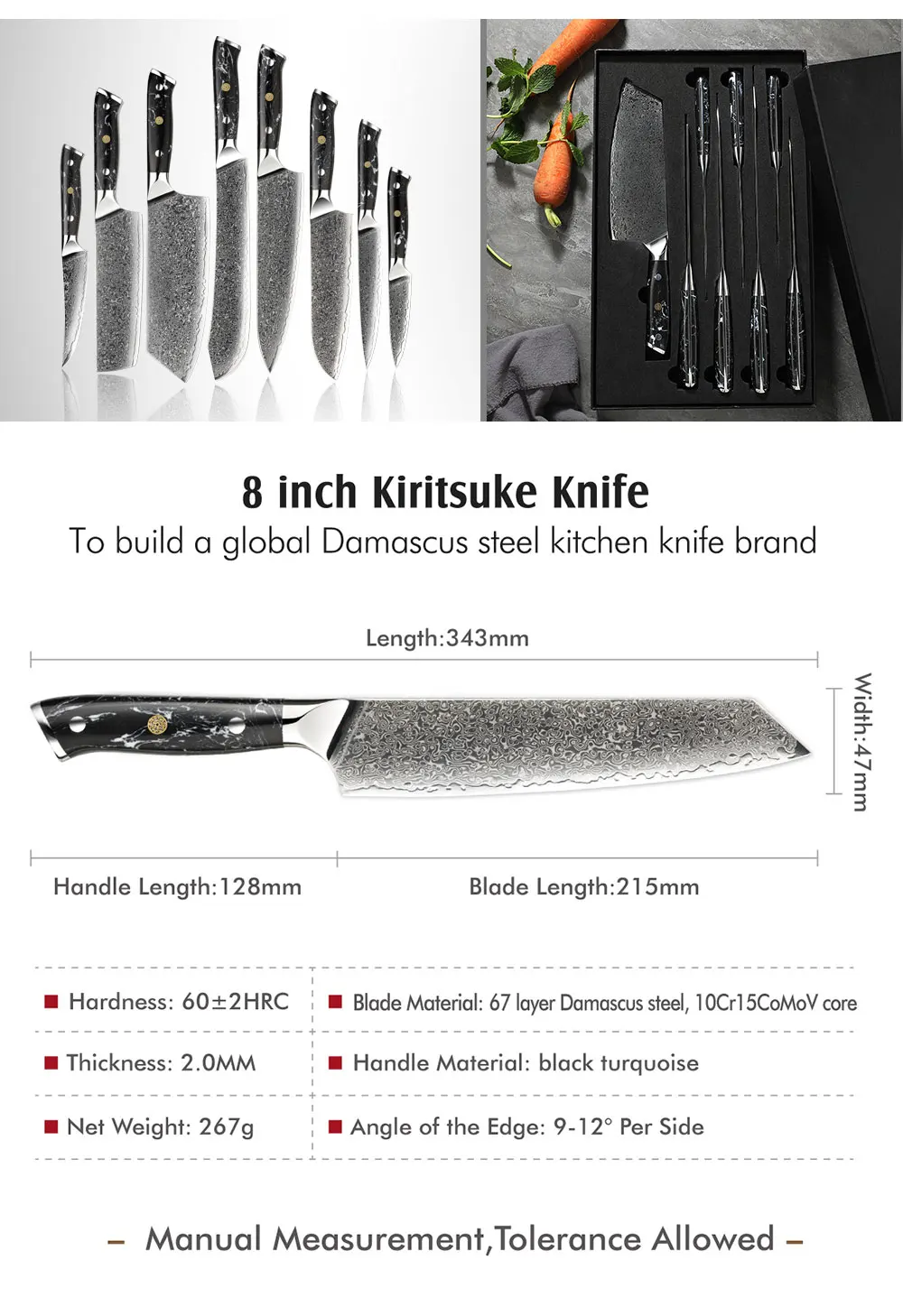 Hand Made 67 Layers Damascus Steel Knives - High Quality