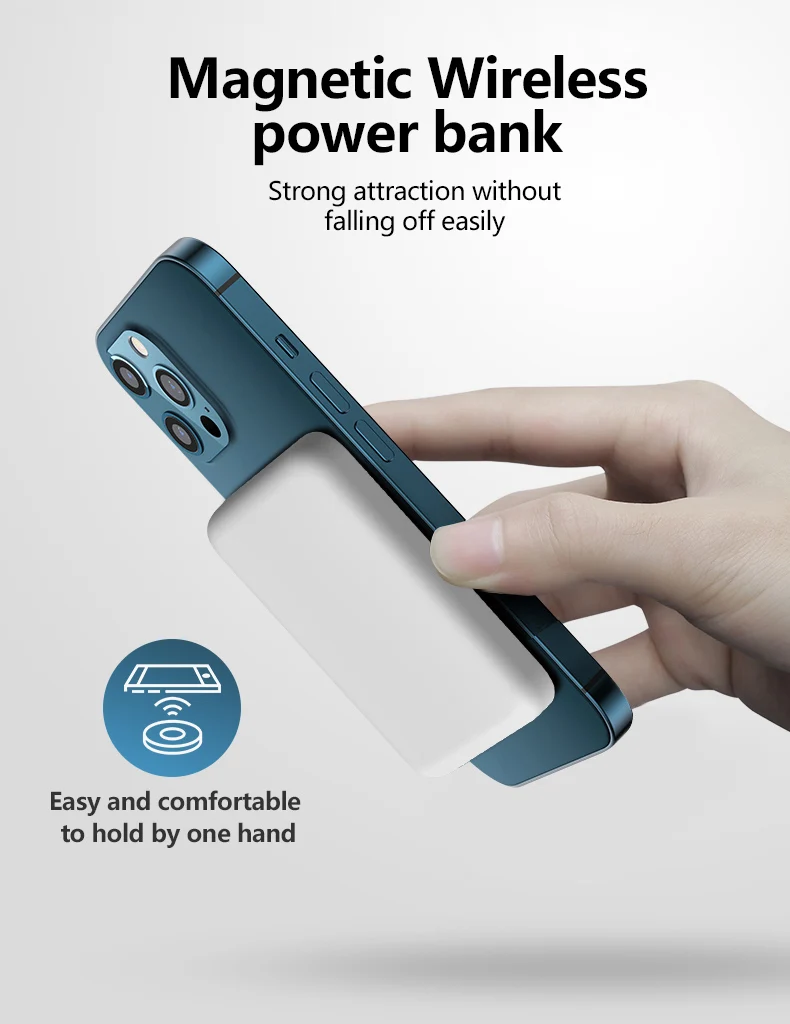 Custom Mini Magnetic Wireless Power Bank 5000mah 10000mah Magnet ...