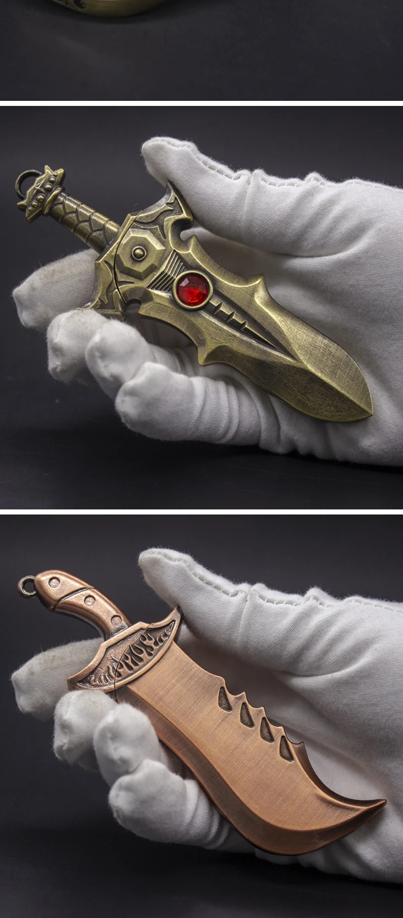 Creative Green Flame Metal Model Group Hao Yitian Sword Slaughter ...