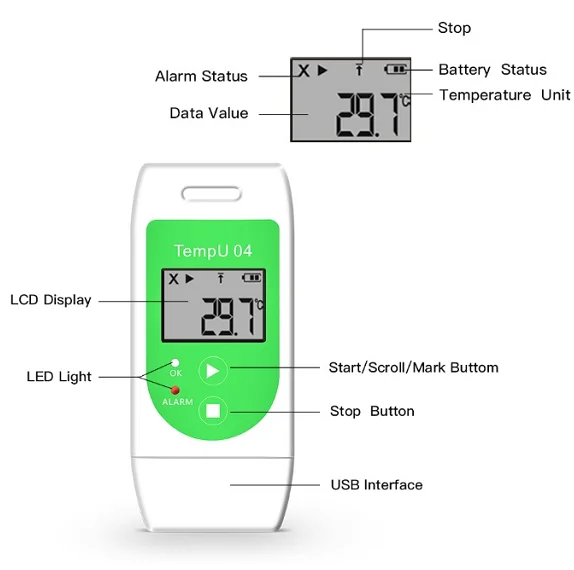 Multipurpose Cold Chain Humidity Temperature Recording Data Logger Easy To Use - Buy Temperature ...