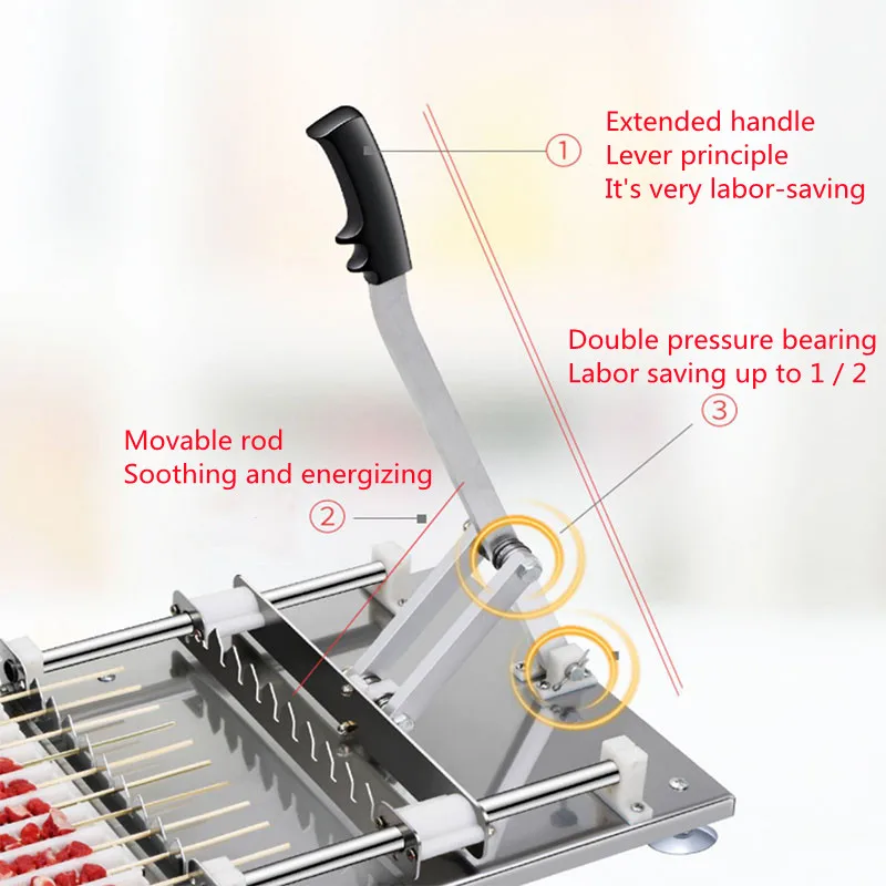 Manual Mutton Beef Chicken Bbq Meat Wear String Threading Making ...