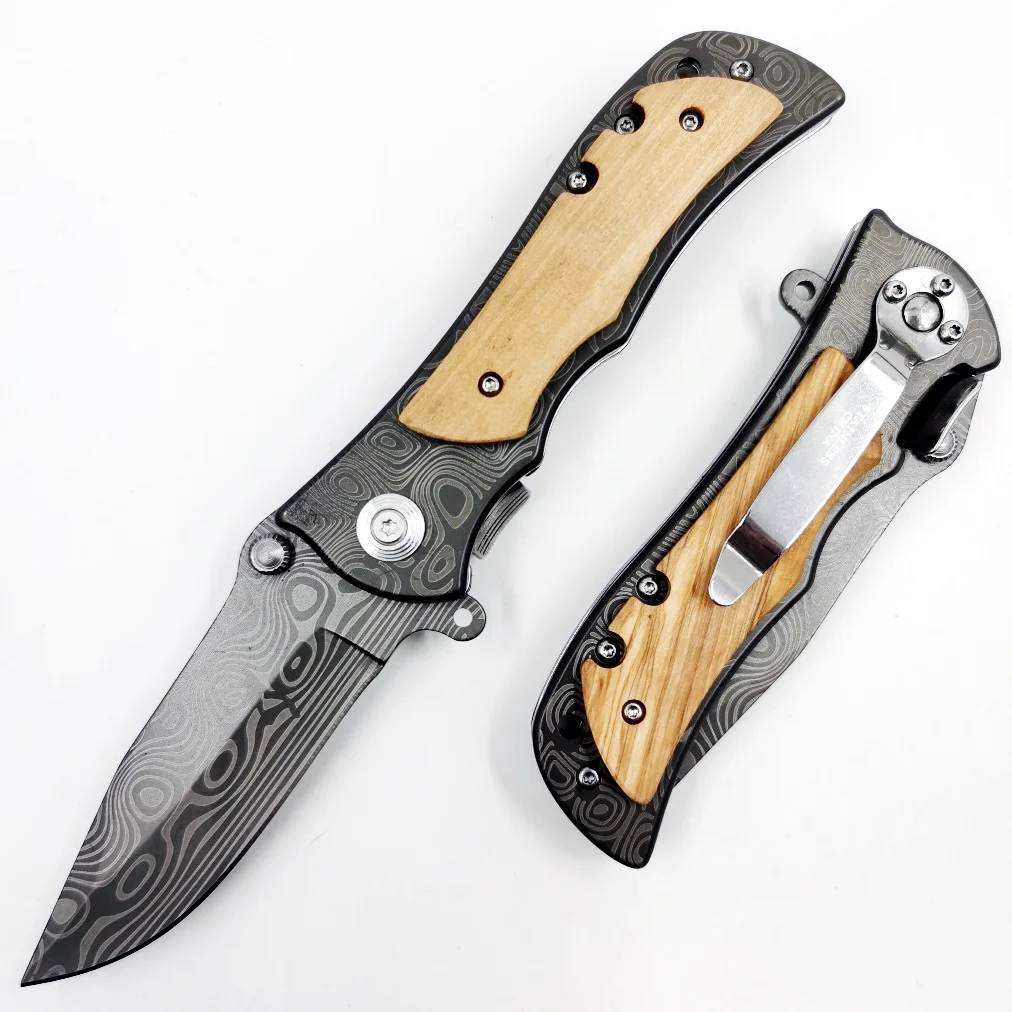 (pk-339t) 4.5 Inch Best Hot Sales Titanium Coated Olive Wood Handle ...