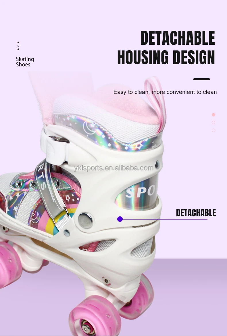 Quad Roller Skate 4 Wheel Quad Roller Skates For Girls Flashing Roller ...