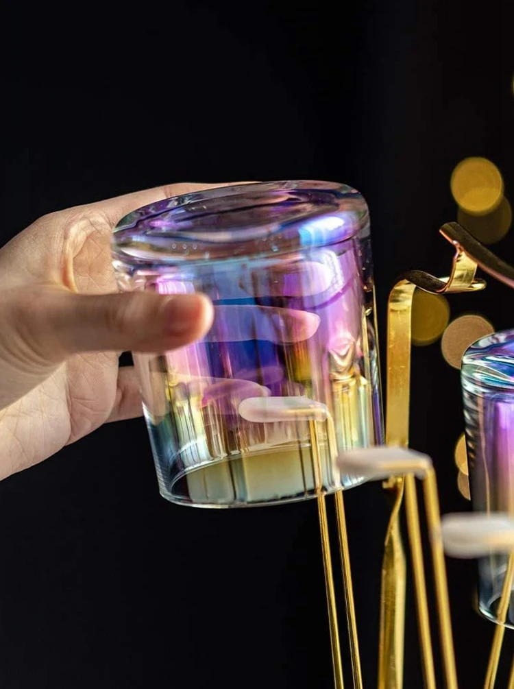 Drinking Gold Rim Whisky Wine Glass Whiskey Cup Mercury Blown Colored ...