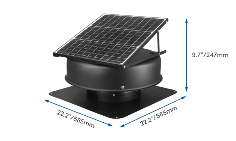 12 Inch White Round Roof Tent Fan Solar Smart Cooling Fan On Roof Top ...