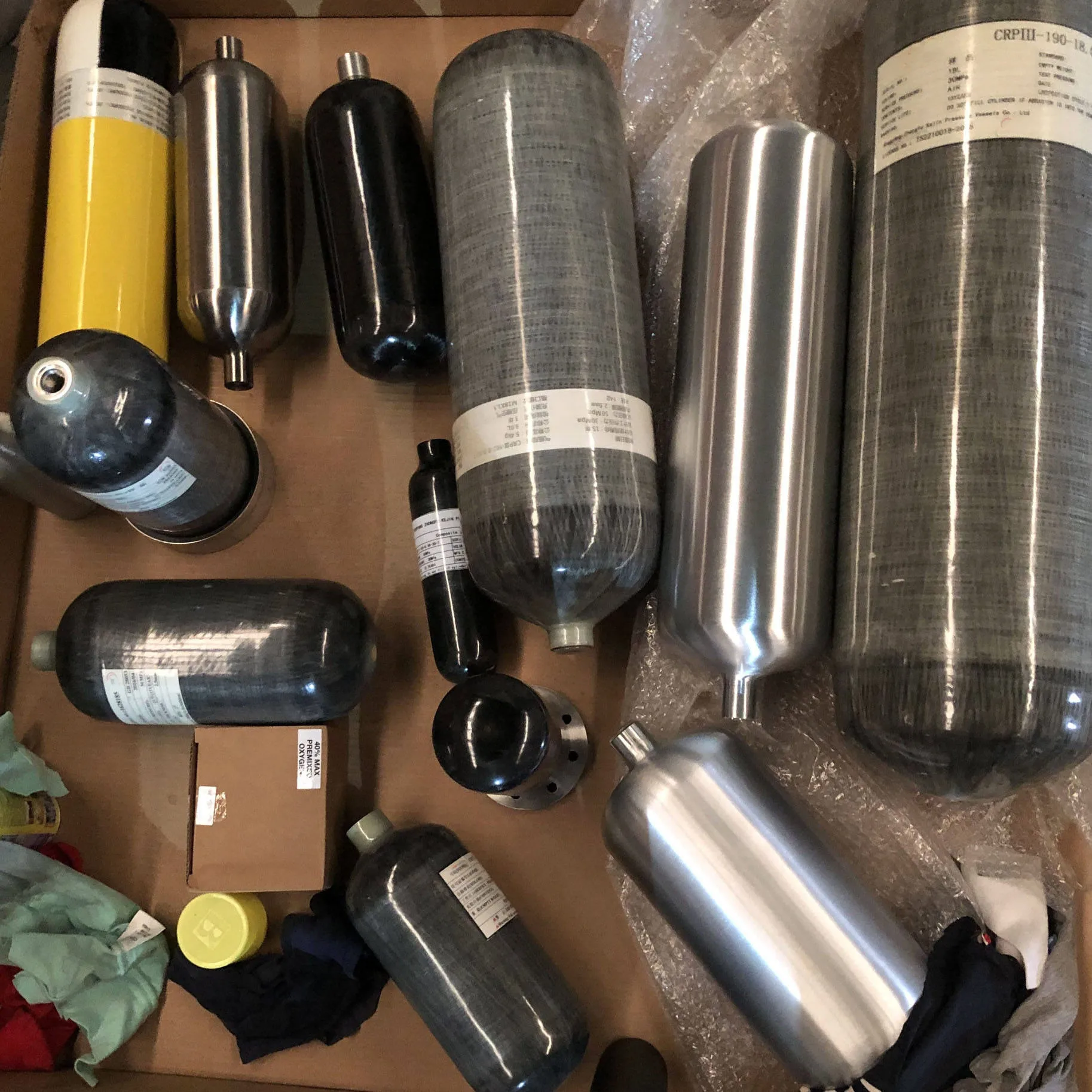 Hot Sale 9l Composite Gas Cylinder Carbon Fiber Cylinder For Diving Air ...