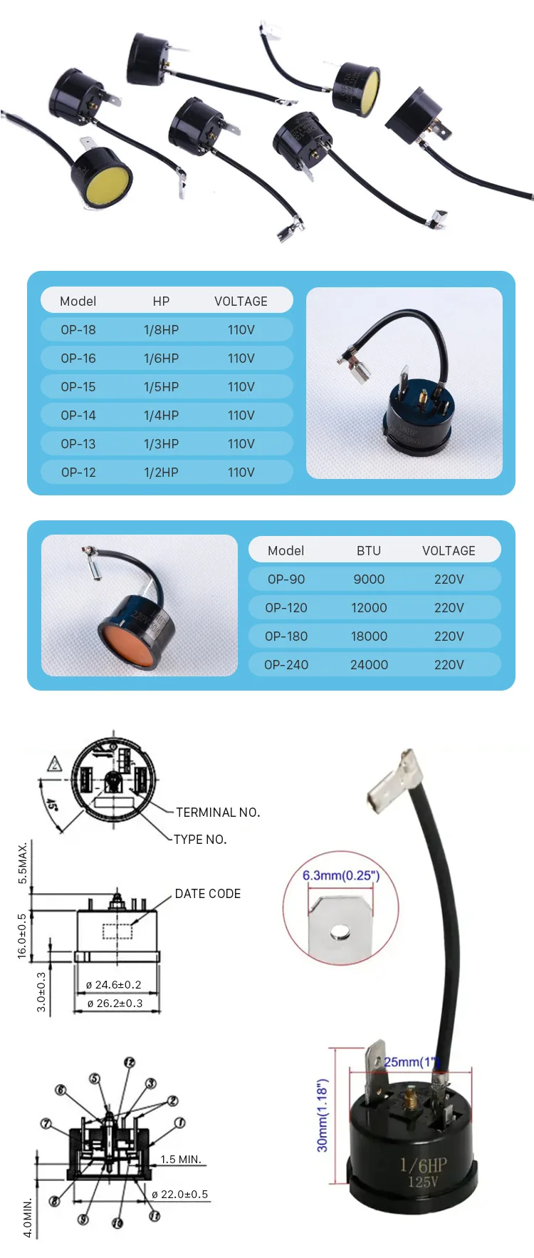 Refrigerator Fridge Compressor Start Relay Thermal Overload Protector ...