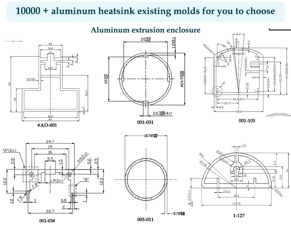 Custom Pcb Enclosure Extruded Aluminum Box Enclosure Round Aluminium ...