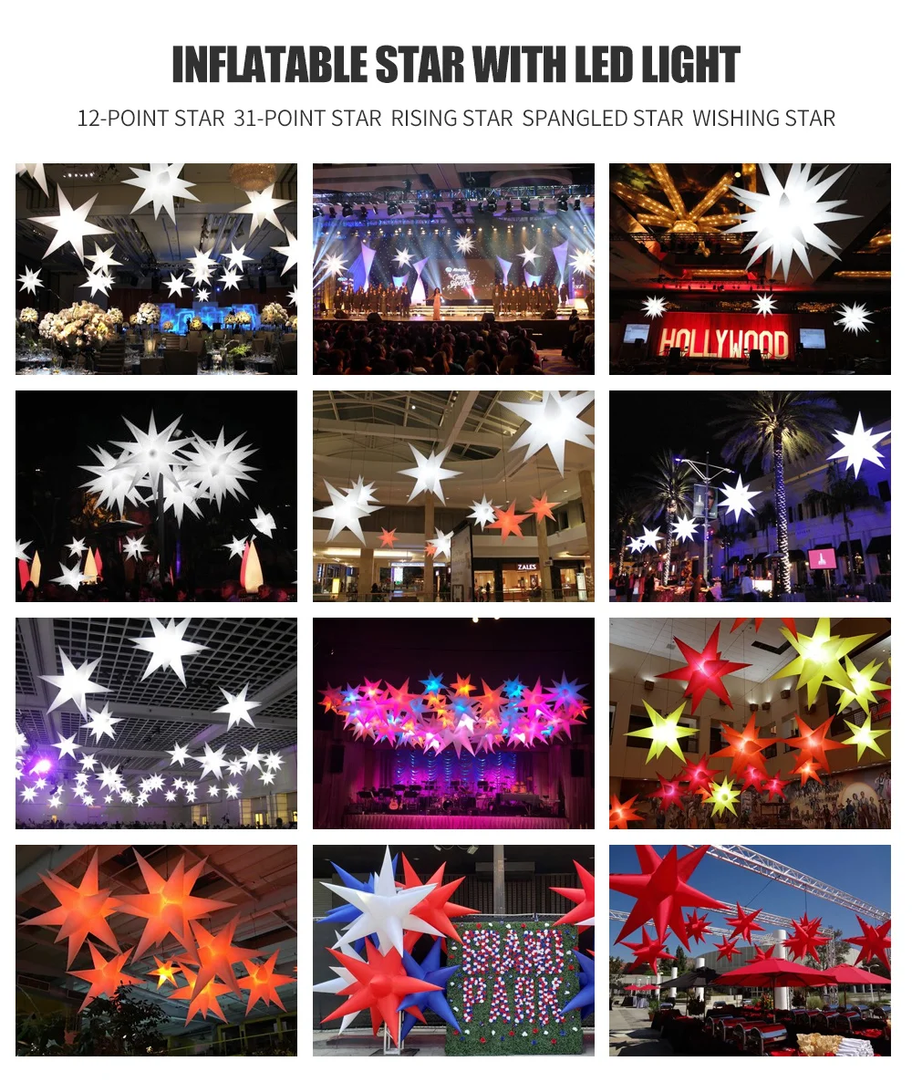Lighting Inflatable Stars Ground Balloon Inflatable Decorations ...