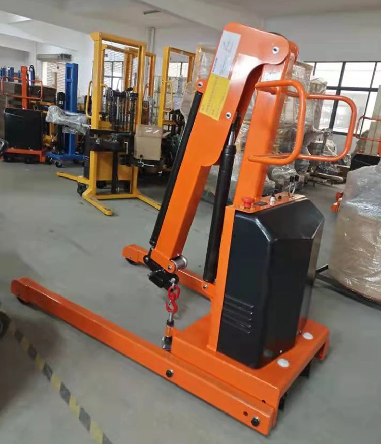 Semi Electric Floor Crane Portable Electric Powered Hydraulic Telescopic Arm Floor Crane ...