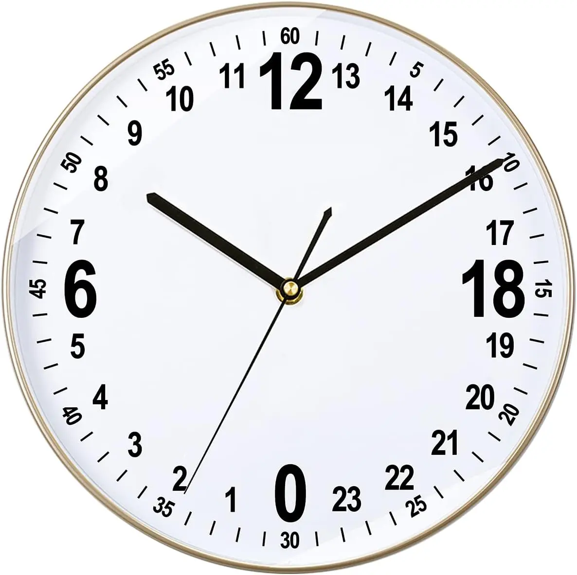 12 Inch Modern Analog Clock Custom Logo 24-Hour Round Wall Clock Quartz ...