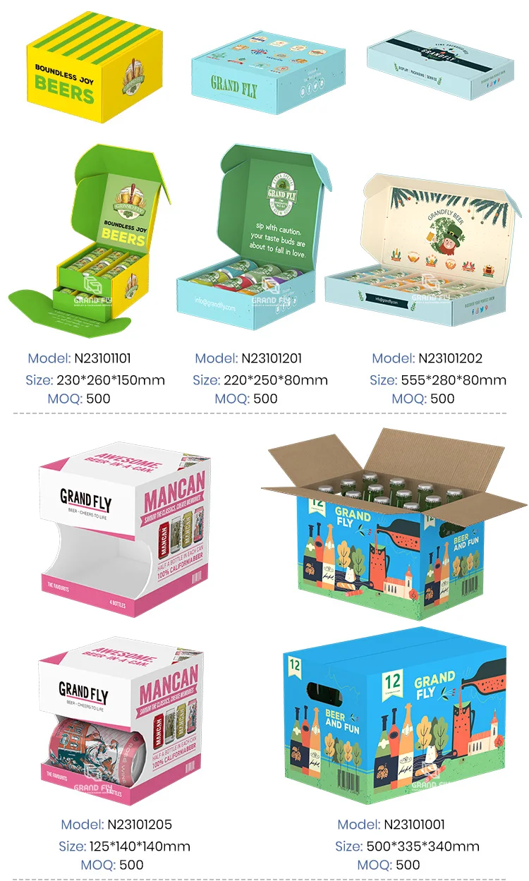 Custom Craft Box Packaging Beer Cardboard Box Beer Packaging Shipping ...